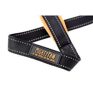 Mighty Paw Dog Leash - Reflective Design with Comfortable Padded Handles - Dog Walking Leash - Unchewable Dog Leash - Dog Leash Comfort Handle - Premium Leash for All Dog Sizes - 6 Feet (Black/Orange)