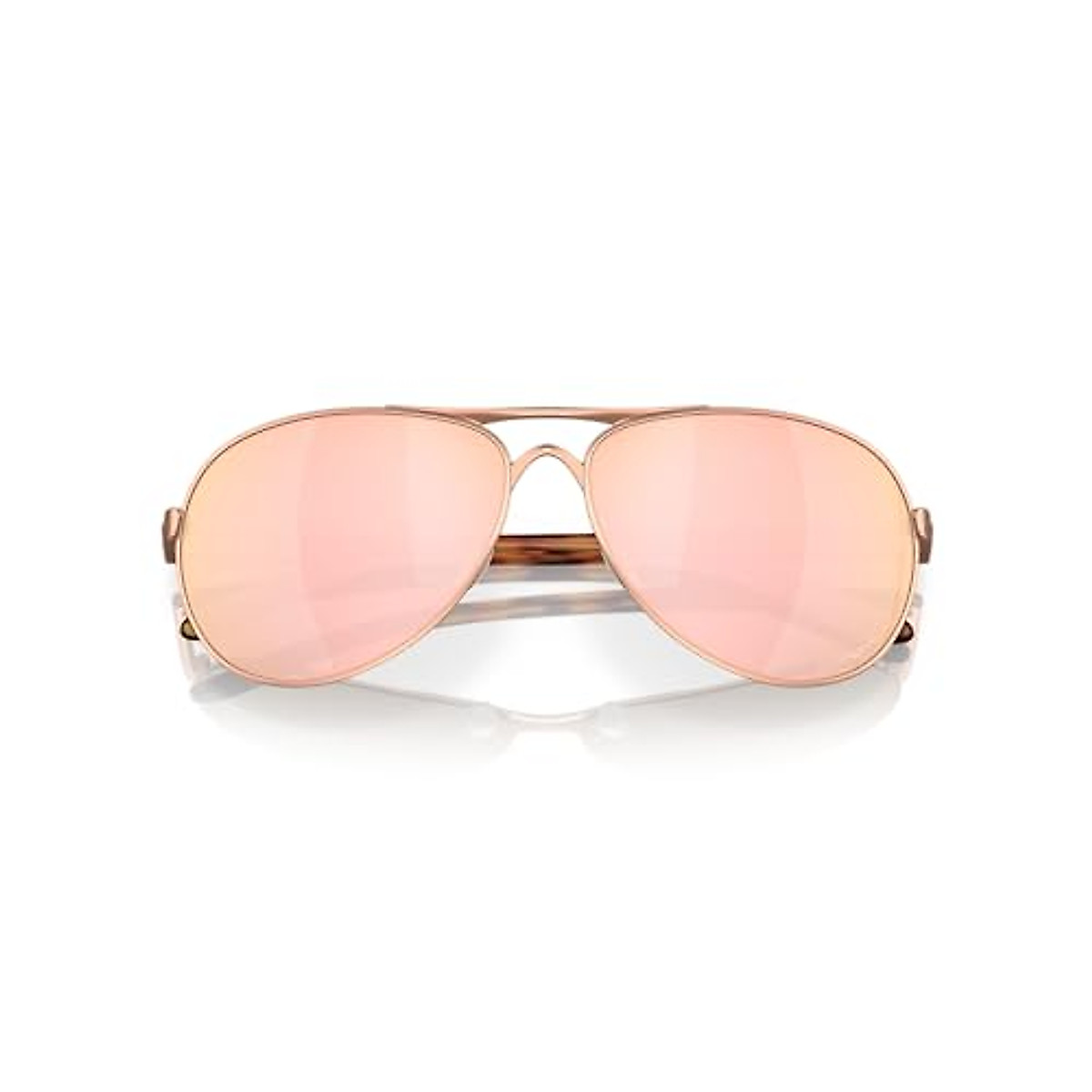 Oakley Women's OO4079 Feedback Aviator Sunglasses, Satin Rose Gold/Prizm Rose Gold, 59 mm