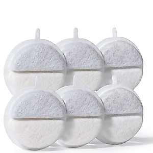 FEELNEEDY 6 Pack Cat Water Fountain Filter & 6 Pack Pump Filter Sponges Replacement, Pet Water Fountain Filter for 84 fl oz/2.5L Cat Water Fountain (F-016B)