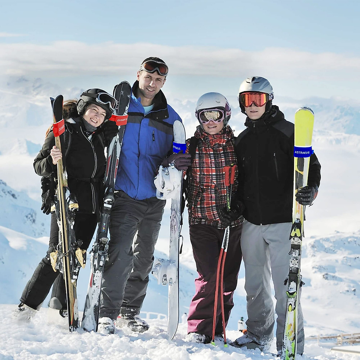 ASTRAEUS 6 pcs Ski Fastener Straps Adjustable Ski Wraps Ties (Orange)…