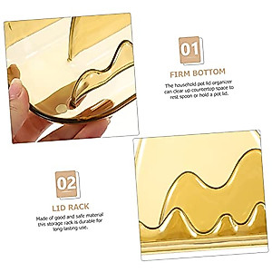 YARNOW Pot Lid and Spatula Holder Household Gadgets Pot Lid Stand Pot Lid Holder Pan Cover Holder Pan Cover Stand Kitchen Spoon Stand Home Pan Organizer Plastic One Body Bracket