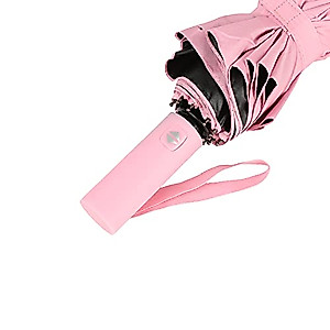 LGGETRICH Windproof Umbrella UPF 50+ UV Sun Travel Umbrella Auto Open Close Compact Folding Umbrella Blocking UV 99.99%，Pink
