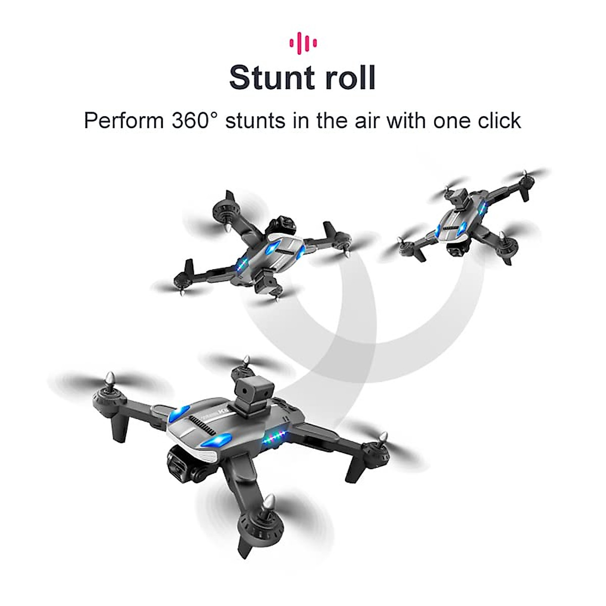 JTBBKing Drones with 4K Dual Camera for Adults Kids Beginners ,360° Intelligent Obstacle Avoidance,WiFi FPV Video,Optical Flow Positioning Remote Control ESC One Key Start Landing Foldable RC Quadcopter Girls Boys Toys kids Gifts,2 Batteries (Black)