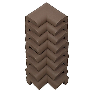 KidKusion Corner Cushion | Made in USA | Brown | 8 Pack | Furniture and Corner Protector