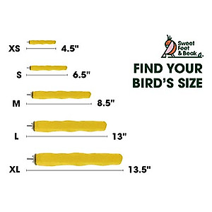 Sweet Feet and Beak Comfort Grip Safety Perch for Bird Cages - Patented Pumice Perch for Birds to Keep Nails and Beaks in Top Condition - Safe Easy to Install Bird Cage Accessories - M 8.5"