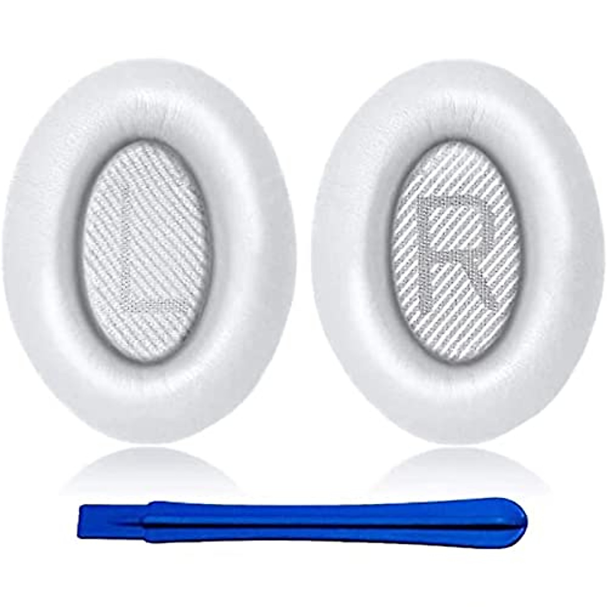 Hoxiver Earpads Cushions Replacement for Bose QC35 (QuietComfort 35) & QC35ii Headphones Ear Pads,Soft Protein Leather,Noise Isolation Foam(White)