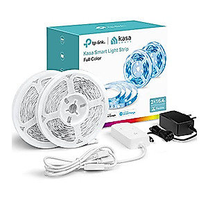 Kasa Smart LED Light Strip, RGB, 32.8ft(2 Rolls of 16.4ft.) Wi-Fi LED Strip Works w/ Alexa & Google Assistant,High Brightness, Trimmable, Up to 25,000 Hours,2Yr Warranty (KL400L10),Multicolor