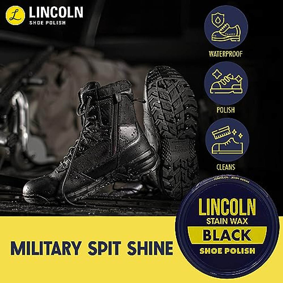 Lincoln Shoe Polish Wax - 2-1/8 oz | Made in USA Since 1925 - Blue