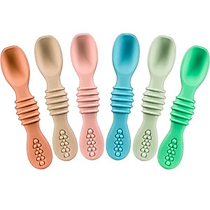 Silicone Baby Spoons First Stage Infant Feeding Spoon for Baby Led Weaning BPA Lead Phthalate and Plastic Free, Great Gift Set