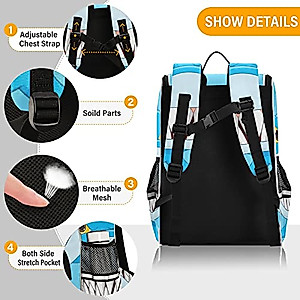 JKDY School Backpacks for Teens Boys Girls,for Elementary School Lightweight Travel Backpack with Adjustable Chest Strap (Cute shark) Suitable for ages 6-12 Student