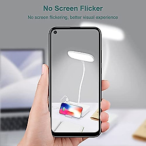 Desk Lamp Surge Protector,Desk Light with 2 USB Charging Port and 4 AC Power Outlet,3 Lighting Modes,USB Wall Charger & Mobile Phone Holder,Multi Plug Outlets for College Dorm Room, Home and Cruise