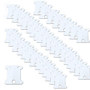 300 Pieces Plastic Floss Bobbins for Cross Cotton Thread Craft DIY Sewing Storage, Thread Organizer Holder, Embroidery Thread Cards Cross Stitch Bobbin, White