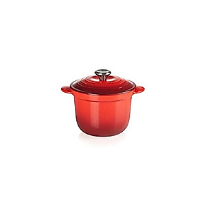 Le Creuset Enameled Cast Iron Rice Pot with Lid & Stoneware Insert, 2.25 qt., Cerise