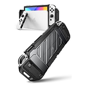 SUPCASE for Nintendo Switch OLED Case 2021 (Unicorn Beetle Pro), [Military-Grade Protection] [Switch Console Compatible] Dockable Protective Cover Accessories for Nintendo Switch OLED, FrostBlack