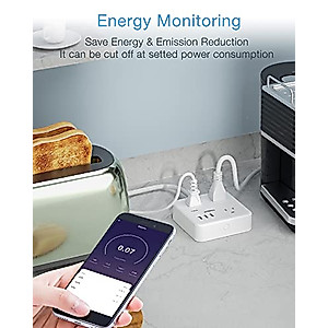 Smart Power Strip Surge Protector, TESSAN WiFi Extension Cord with 3 Individually Remote Controlled Outlets 3 USB Ports, Timer Smart Plug Switch for Lights, Lamps, Fan, Works with Alexa & Google Home