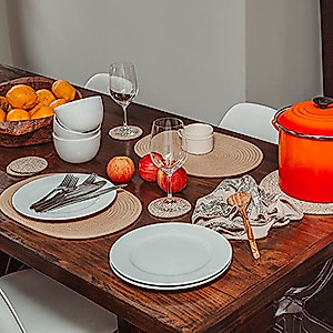 OrganiHaus Set of 6 Brown Cute Coasters for Drinks | Absorbent Coasters | Farmhouse Coasters for Coffee Table | Desk Cup Coasters | Rustic Aesthetic Boho Coasters | Moisture Absorbing Woven Coasters