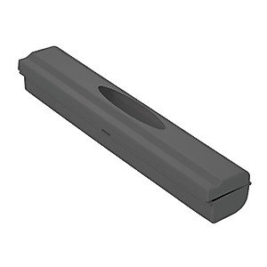 WENKO Plastic, Cling Film Holder, Refillable Aluminum Foil Wrap Dispenser with Slide Cutter for Kitchen Organization, 95% Platic, 5% Stainless Steel, 14.96 x 2.05 x 2.64 inch, Grey