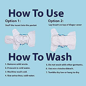 Simple Being Reusable Cloth Baby Diaper Inserts, 5 Layer Microfiber, Washable Liners for Pocket Diapers, (10-Pack)