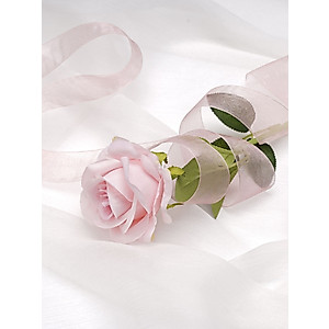 Pink Organza Ribbon for Gift Wrapping, FAKILO 2 Inch Shimmer Sheer Wrapping Ribbon for Bouquet, Wedding, Christmas Gift - 50 Yards Each Roll