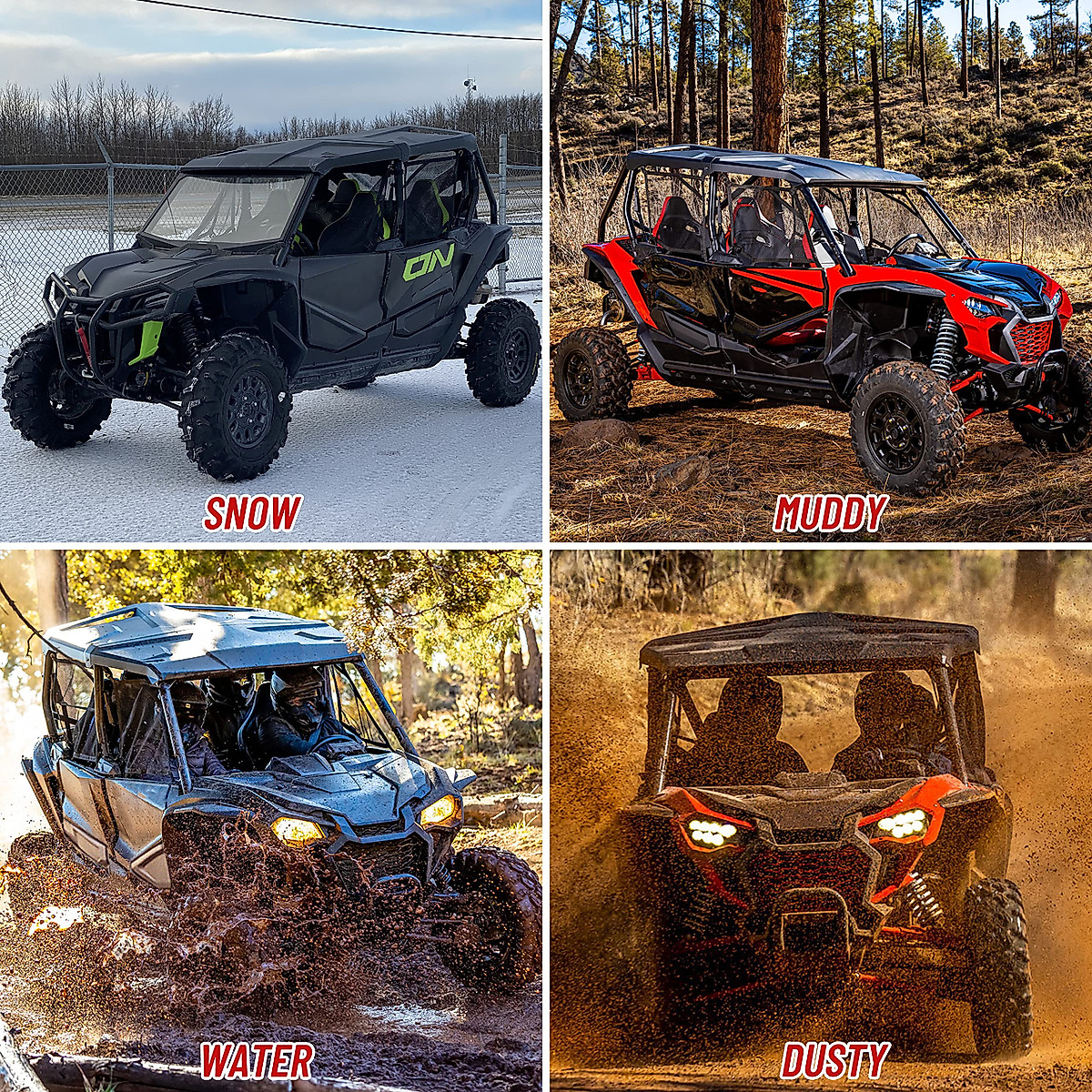 SAUTVS Lower Door Panels for Talon, Rear Lower Door Inserts with Built-in Frame for Honda Talon 1000X-4 2019-2024 Accessories, Plastic Lower Half Door Panels Replace #08P71-HL7-A20