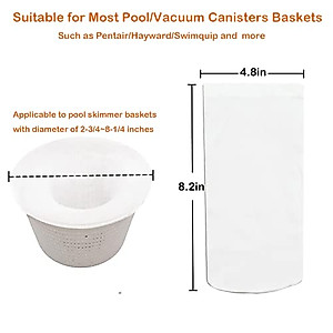 chicarry 100 Pack Pool Skimmer Socks, Reusable Pool Socks for Skimmer Basket, Skimmer Socks for Above Ground & Inground Pool (100 Pack)