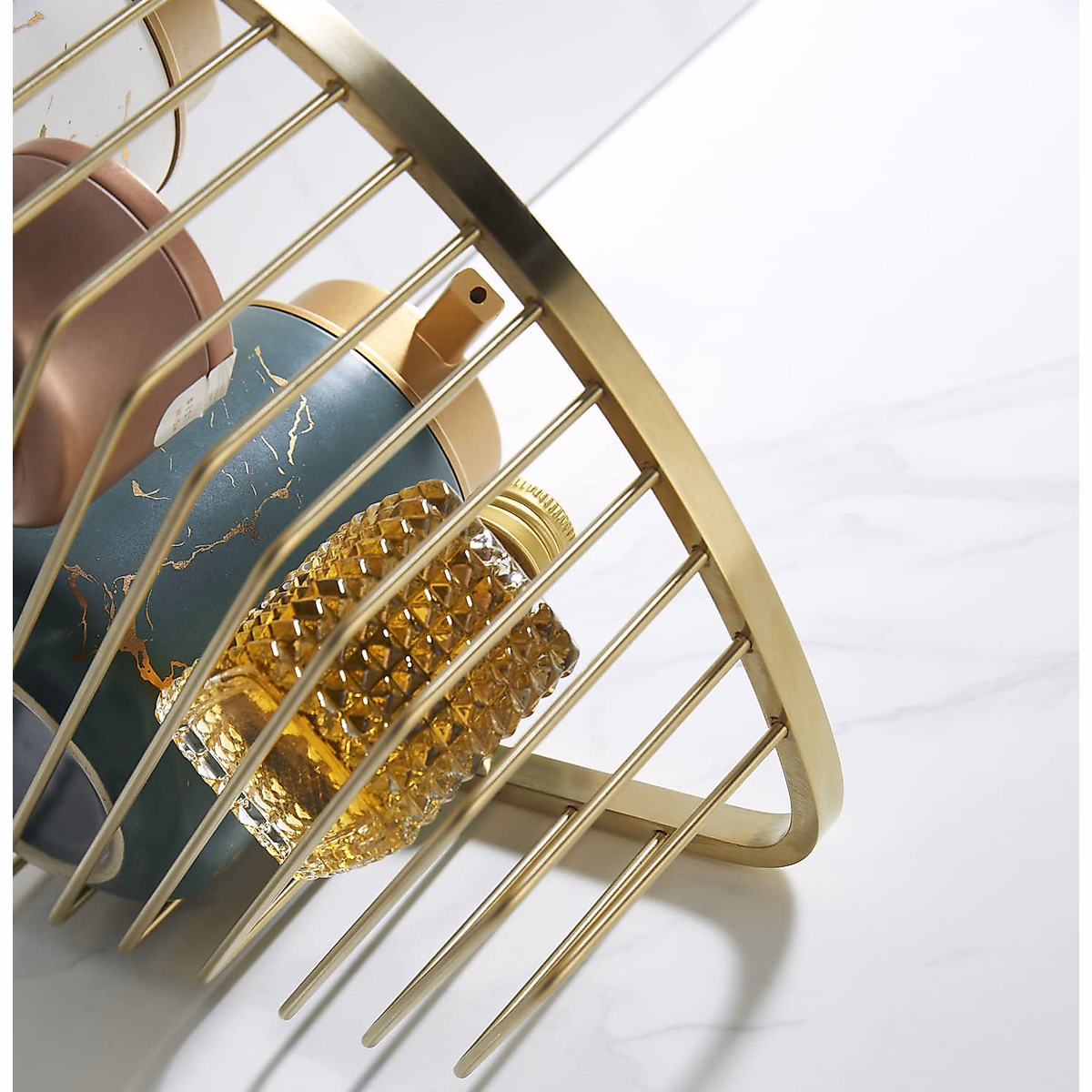 Segistan Bathroom Corner Shower Caddy Organizer, SUS304 Stainless Steel Heavy Duty Rust-Proof Bathroom Shelf Organizer Shampoo Holder, Wall Mounted Storage Rack for Bathroom Kitchen, Brushed Gold