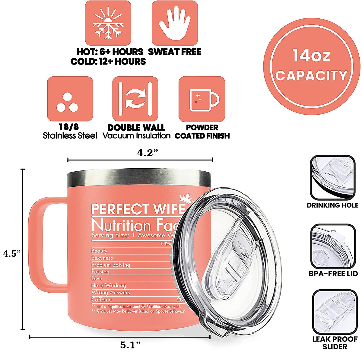 Gifts For Wife, Romantic Anniversary Love Gifts For Her, Wife, Valentines Day, Christmas, Birthday Gifts From Husband, Couples Gifts For Husband And Wife, I Love You Gifts For Her, 14oz Coffee Mug