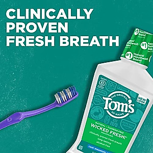 Tom's of Maine Natural Wicked Fresh! Alcohol-Free Mouthwash, Cool Mountain Mint, 16 oz. (Packaging May Vary)