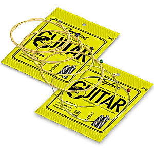 POGOLAB Guitar Strings, Acoustic Guitar Strings, 6 Strings Set, Hexagonal Carbon Core 75/25 Bronze, Light, 11-52, 10 Packs