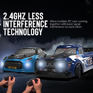 RACENT RC Car 1:14 4WD Remote Control Drift Car 15MPH High Speed Vehicle Toy Trucks with Drifting & Racing Tires, 2 Rechargeable Batteries, Gifts for Boys Kids Adults