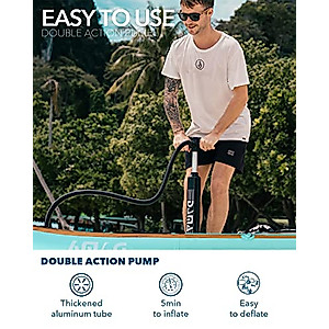 DAMA 10'6"x32"x6" Inflatable Paddle Board, sup Board, Paddleboard w/Camera Seat, Floating Paddle, Hand Pump, Board Carrier, Waterproof Bag, Drop Stitch, Traveling Board for Surfing