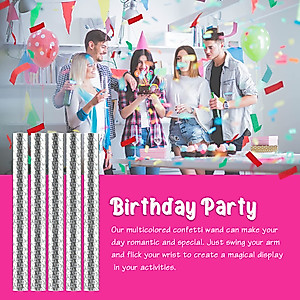 12 Pack Colorful Confetti Wands Handheld Confetti Flick Flutter Sticks Confetti Poppers for Wedding Birthday Graduation Baby Shower Anniversary Christmas New Year's Party Celebrations Supplies