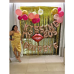 JeVenis Kissing My 20s Goodbye Decorations Kissing My 20s Goodbye Banner Balloons 30th Birthday Balloon Dirty 30 Balloon