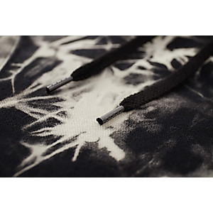 KLIEGOU Mens Tie-Dye Pullover Hooded Sweatshirt (288 Black XL)