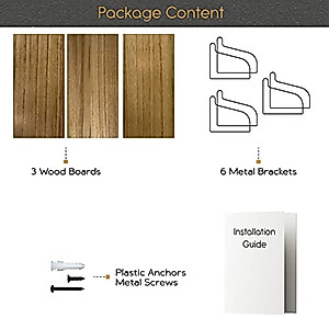 You Have Space 9" Prato Floating Shelves for Living Room Decor, Small Bookshelf Home Office Decor, Kitchen Organization & Bathroom Wall Shelves for Storage, Burnt, Set of 3