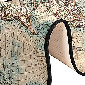 Bolaz Doormat Area Rug Mat A Genuine Old Stained World Map Runner Carpet for Bedroom Front Door Kitchen Indoors Home Decoration 72 x 24inch