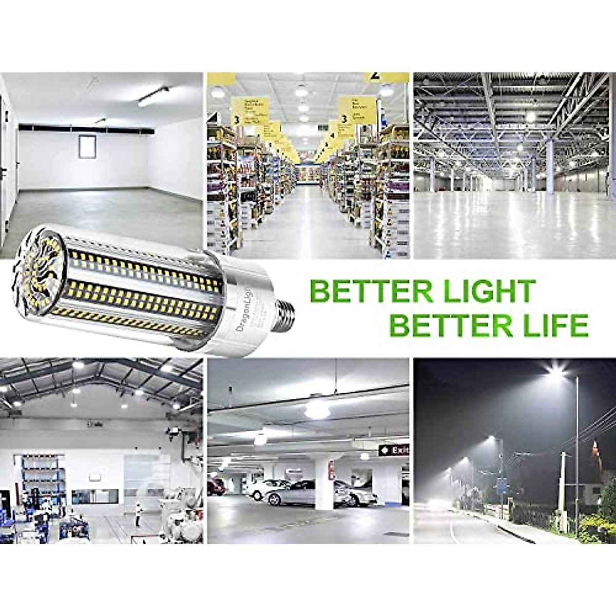DragonLight 100W Commercial Grade Corn LED Light Bulb(800 Watt Equivalent) E26/E39 Large Mogul Base LED Lamp