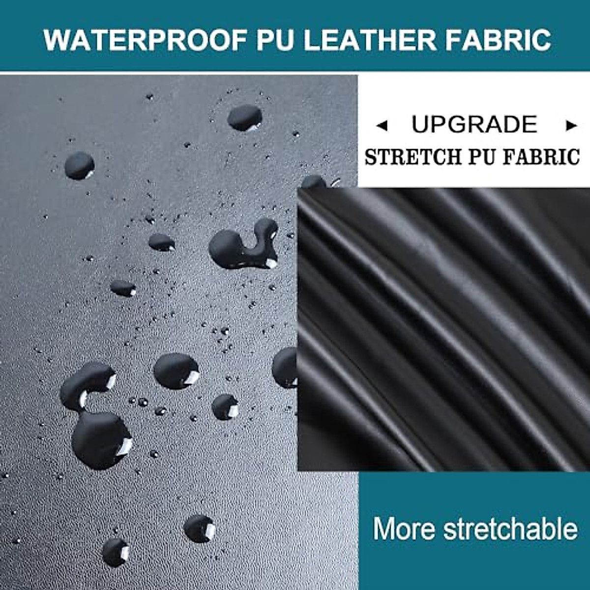 HFCNMY Bench Covers for Dining Room,Waterproof PU Dining Bench Cover Removable Bench Covers Stretch Washable Bench Seat Covers for Dining Room Bench Slipcover Black