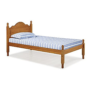 Palace Imports 100% Solid Wood Reston Panel Headboard Platform Bed, Twin Size, Honey Pine