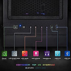 Periphio Terra Prebuilt Gaming PC - AMD Radeon Vega 8 Graphics | Ryzen 7 5700G (4.6GHz Turbo) | 1TB M.2 NVMe SSD | 16GB DDR4 RAM | Windows 10 Gaming Desktop Computer | WiFi + BT