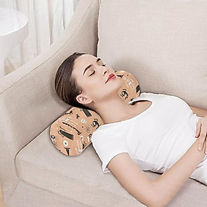 FRODOTGV Halloween Characters Yoga Meditation Bolster Pillow Neck Roll Pillow Sleeping Long Round Pillow Cushion Insert Cylinder Pillow Covers with