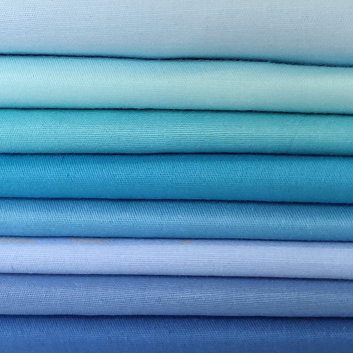 Quilting Fabric Misscrafts 8pcs Cotton Craft Fabric Bundle 18" x 22" Pre-Cut Quilt Squares Fat Quarters for Sewing Crafting Patchwork DIY Scrapbooking Blue