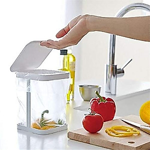 Originals Metal Mini Countertop Trash Can with Lid Tiny Garbage Bag Holder for Home Kitchen Office