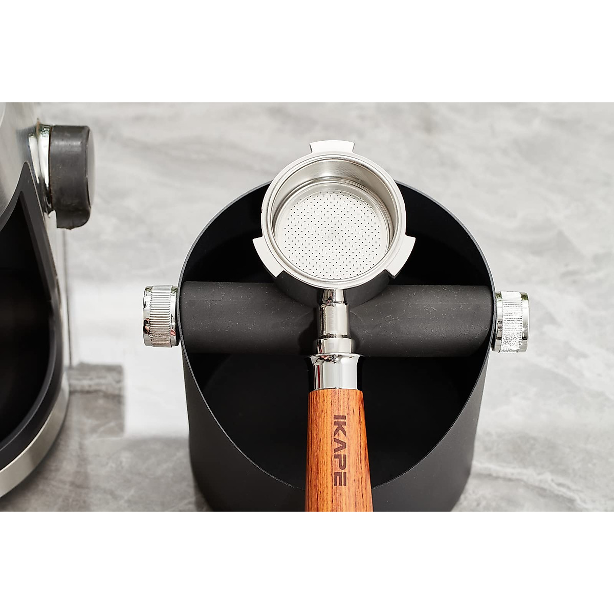 IKAPE Coffee Products, 51mm Bottomless Naked Portafilter Compatible with 51mm Delonghi EC0680, EC0685, SMEG & EUPA Coffee Machines (Included 14g Capacity Filter Basket)