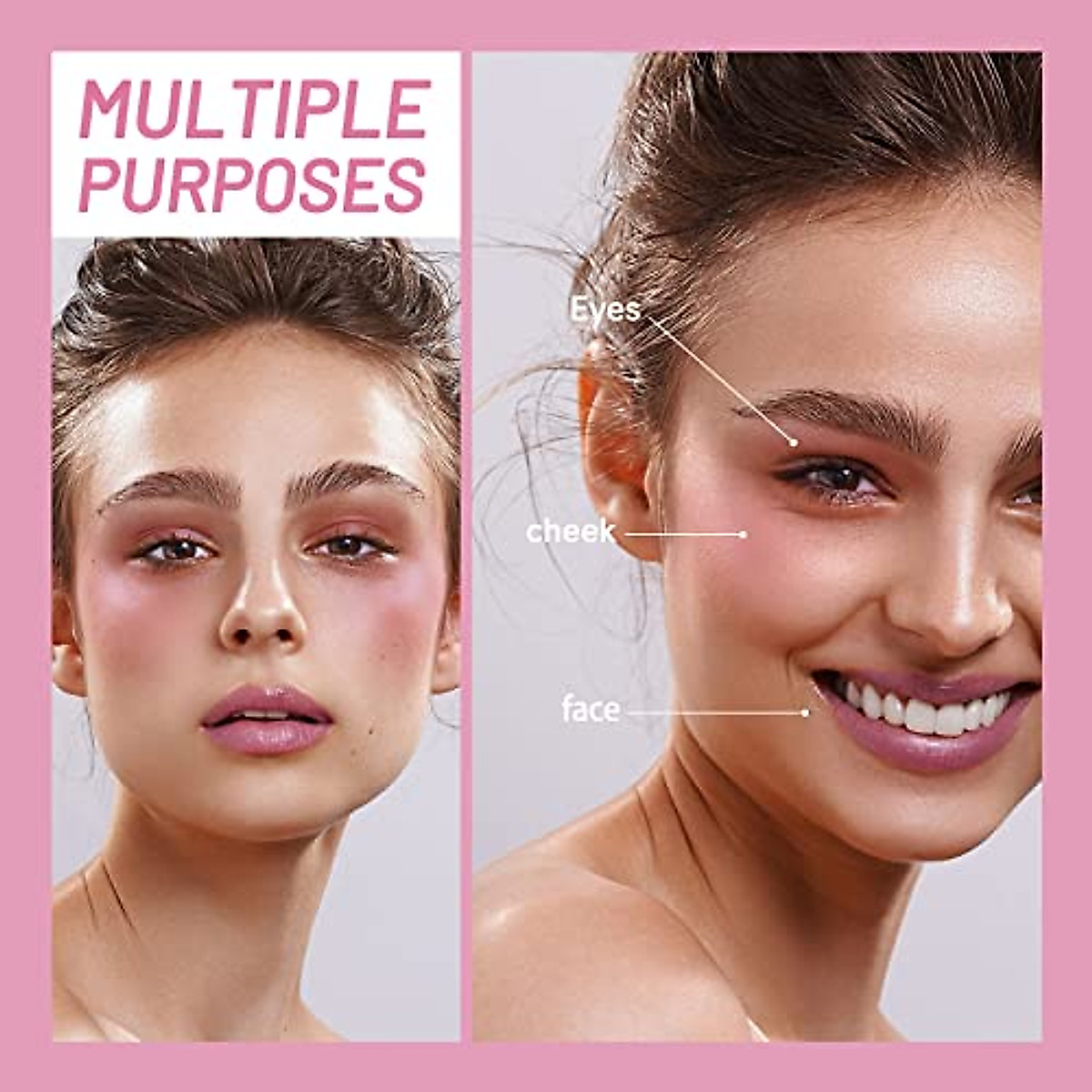 Erinde Clear Color Changing Blush Oil, Moisturizing Blusher for Cheeks and Lips Balm, Multi-Use Cream Liquid Blush Lip Gloss, Blendable Formula, Vegan & Cruelty-Free