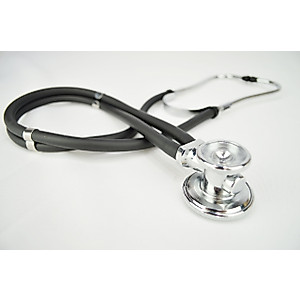 Lightning X Sprague Rappaport Style Dual Head Medical Stethoscope for EMT Nurse - Black