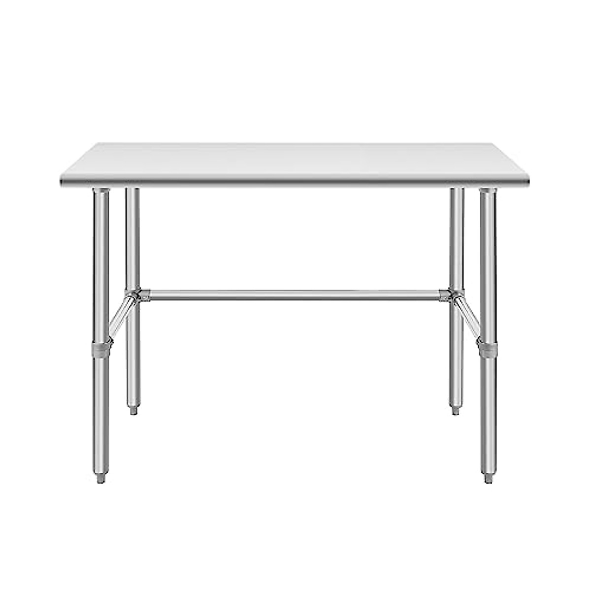 Hally Open Base Stainless Steel Table 24 x 48 Inches, NSF Commercial Heavy Duty Prep & Work Table with Galvanized Legs for Restaurant, Home and Hotel