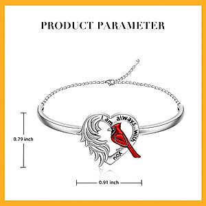 Iringnier Cardinal Bracelet for Women Heart Angel Wing When a Cardinal Appears Your Loved One Is Near Inspirational Memory Memorial Bracelet for Loss Of Loved One Gifts