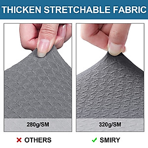 Smiry Waterproof Seat Covers for Dining Room Chairs Set of 2, Stretch Jacquard Removable Washable Chair Seat Slipcovers Protector, No Rear Covers, Grey