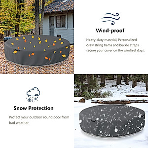 Bitubi 8 Ft Steel Round Stock Tank Pool Cover,Upgraded to Full Coverage to Prevent Rust and Aging(Grey)